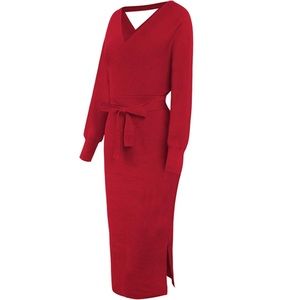 Dresses | Sexy Elegant Backless Bodycon Dress Slit Midi | Poshmark